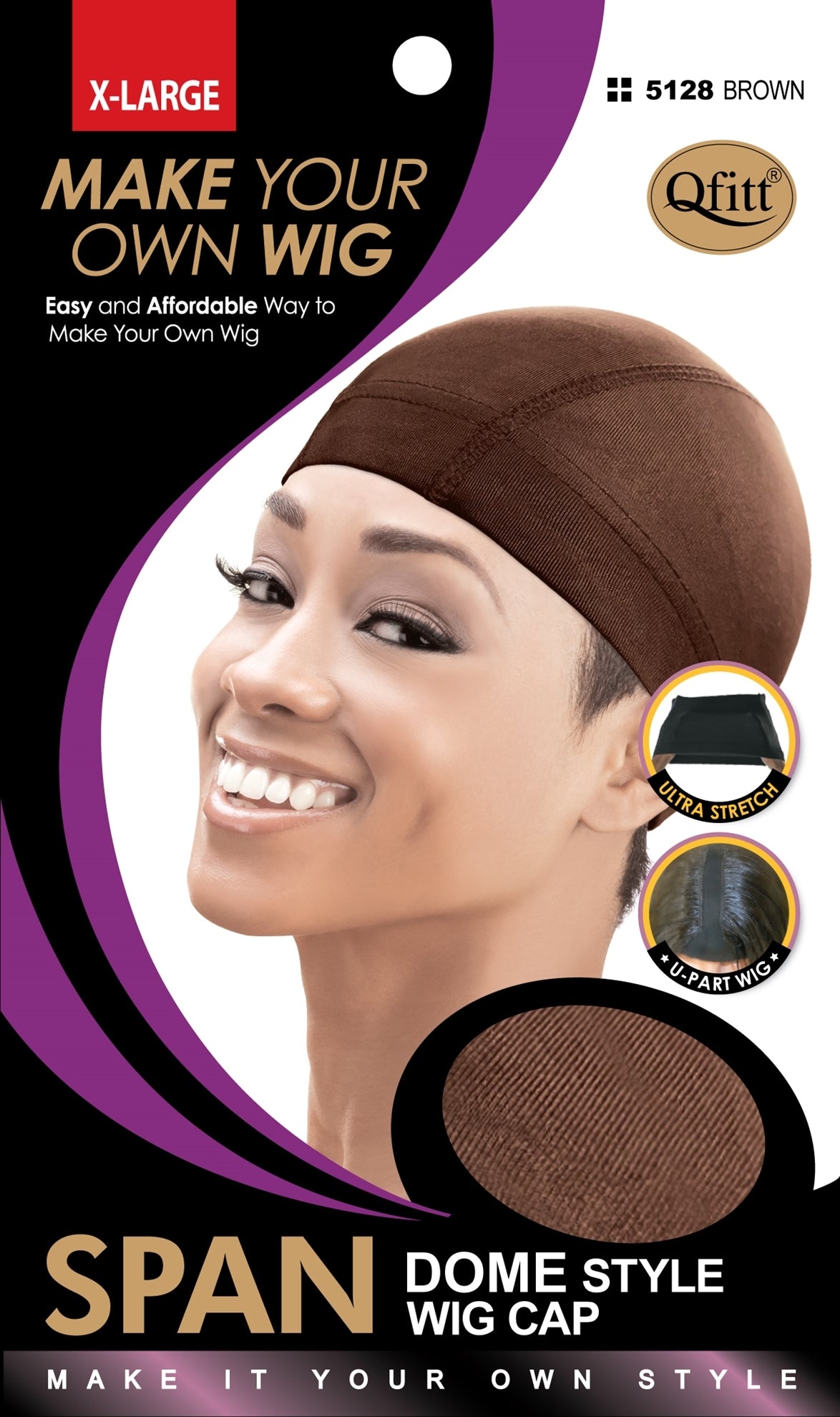 Qfitt - Span Dome Style Wig Cap Extra Large Brown (#5128) | Zoe Beauty Supply