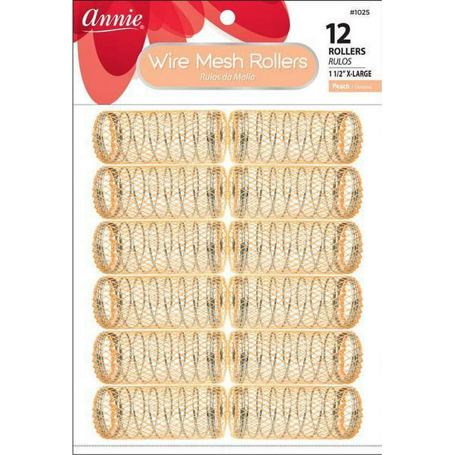 ANNIE - Professional Wire Mesh Rollers 1 1/2" 12PCs X-LARGE PEACH | Zoe ...