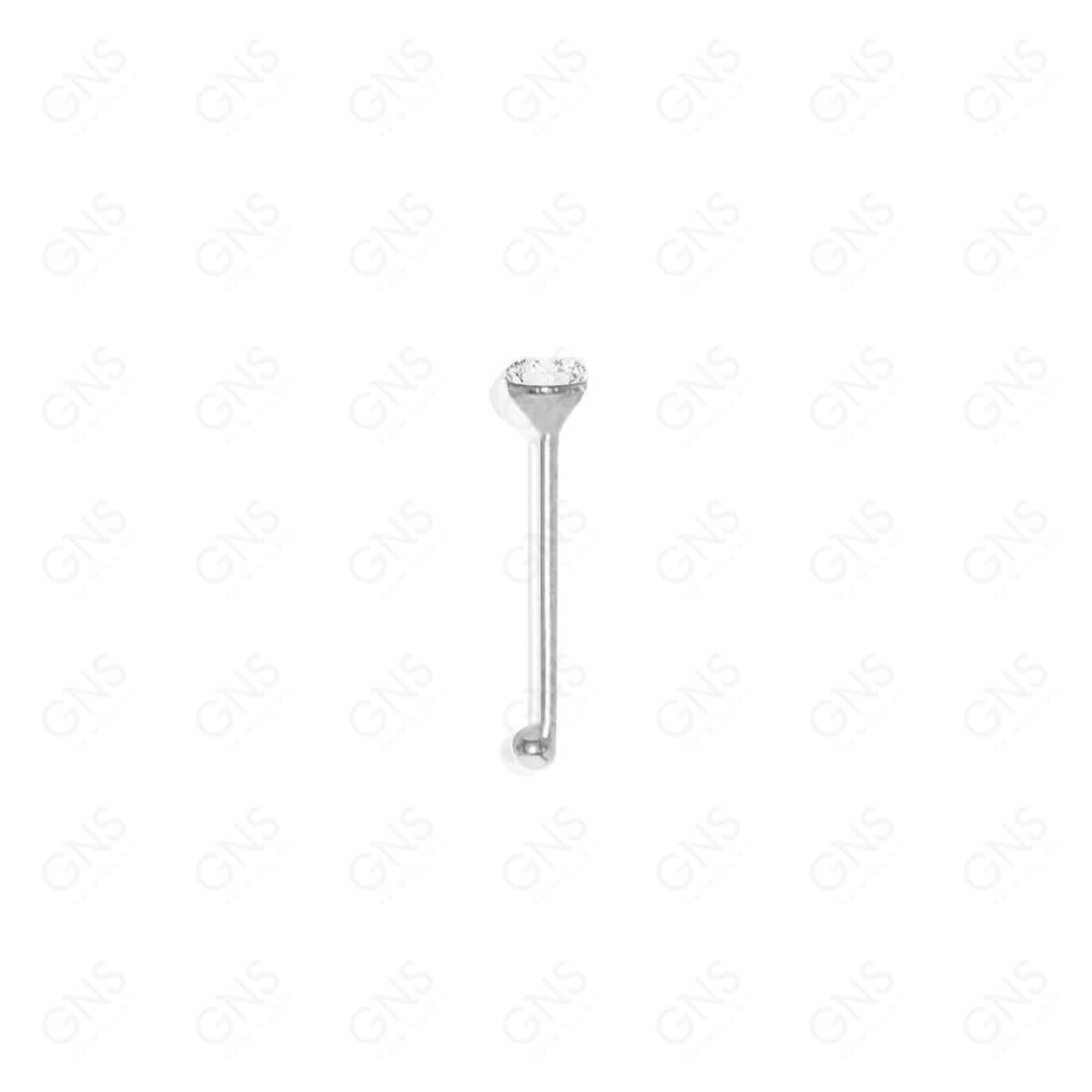 GNS - SILVER STRAIGHT NOSE RING BALL TIP STONE 1PC (N001S) | Zoe Beauty ...