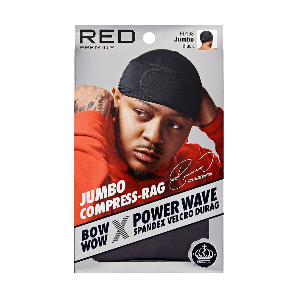 KISS - RED COMPRESS RAG SPANDEX BLACK JUMBO | Zoe Beauty Supply