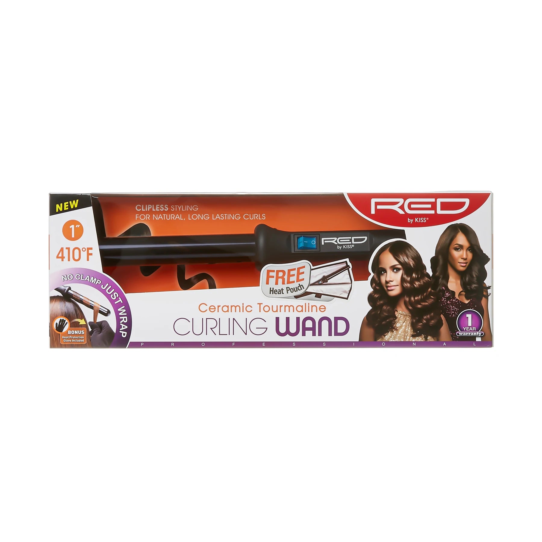 KISS - RED 1' CURLING WAND | Zoe Beauty Supply