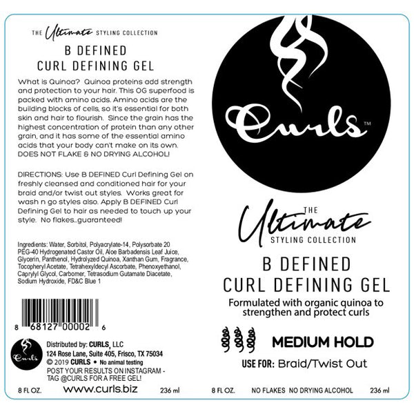 Curls The Ultimate Styling Collection B Defined Curl Defining Gel