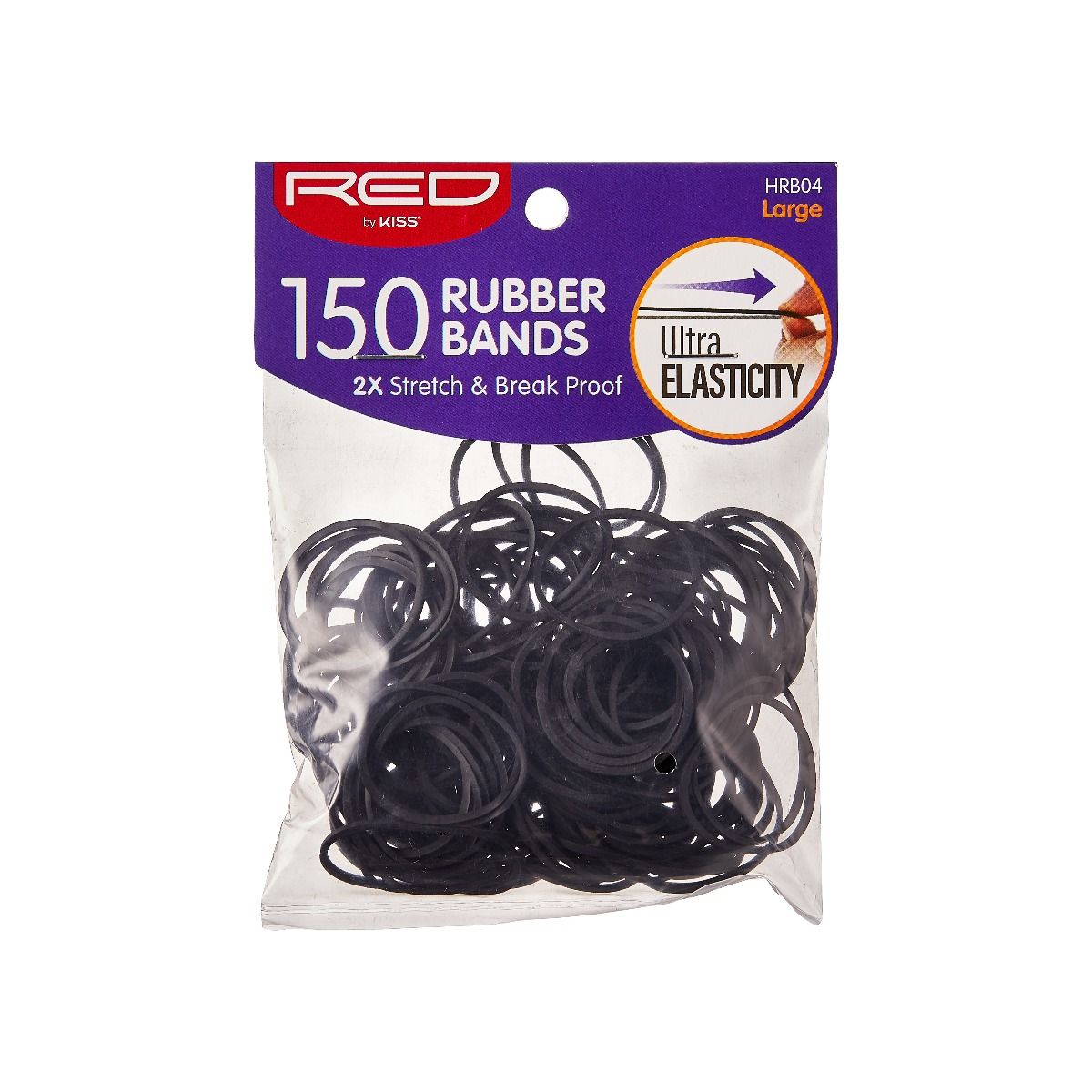KISS - RED RUBBER BAND LARGE 150 PCS | Zoe Beauty Supply