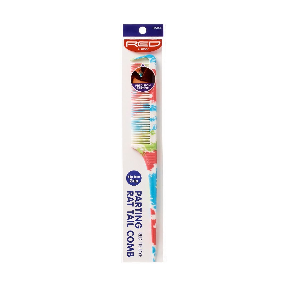 KISS - RED TIE DYE PARTING RAT TAIL COMB | Zoe Beauty Supply
